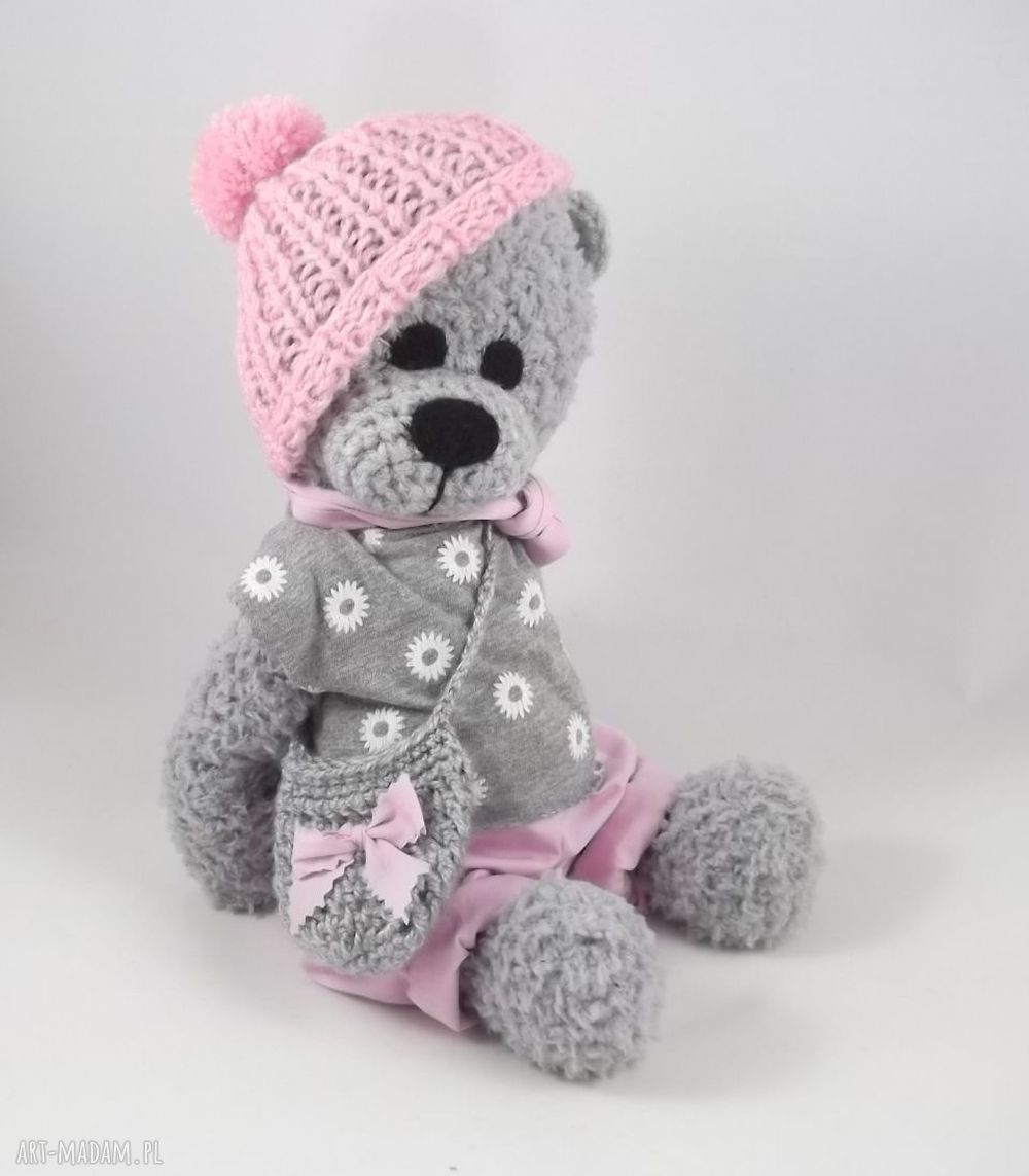 zosia - szydełkowa misia, miś dziewczynka, maskotka